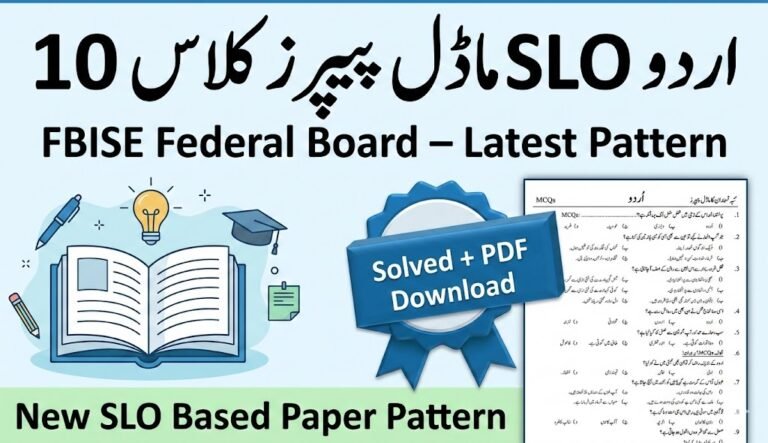 SLOS Based Model Paper FBISE 2026 Class 10th
